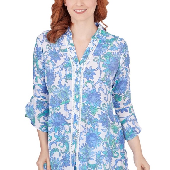 Ruby Rd. | Tops | Ruby Rd Floral Buttonup Blouse Size 2x | Poshmark